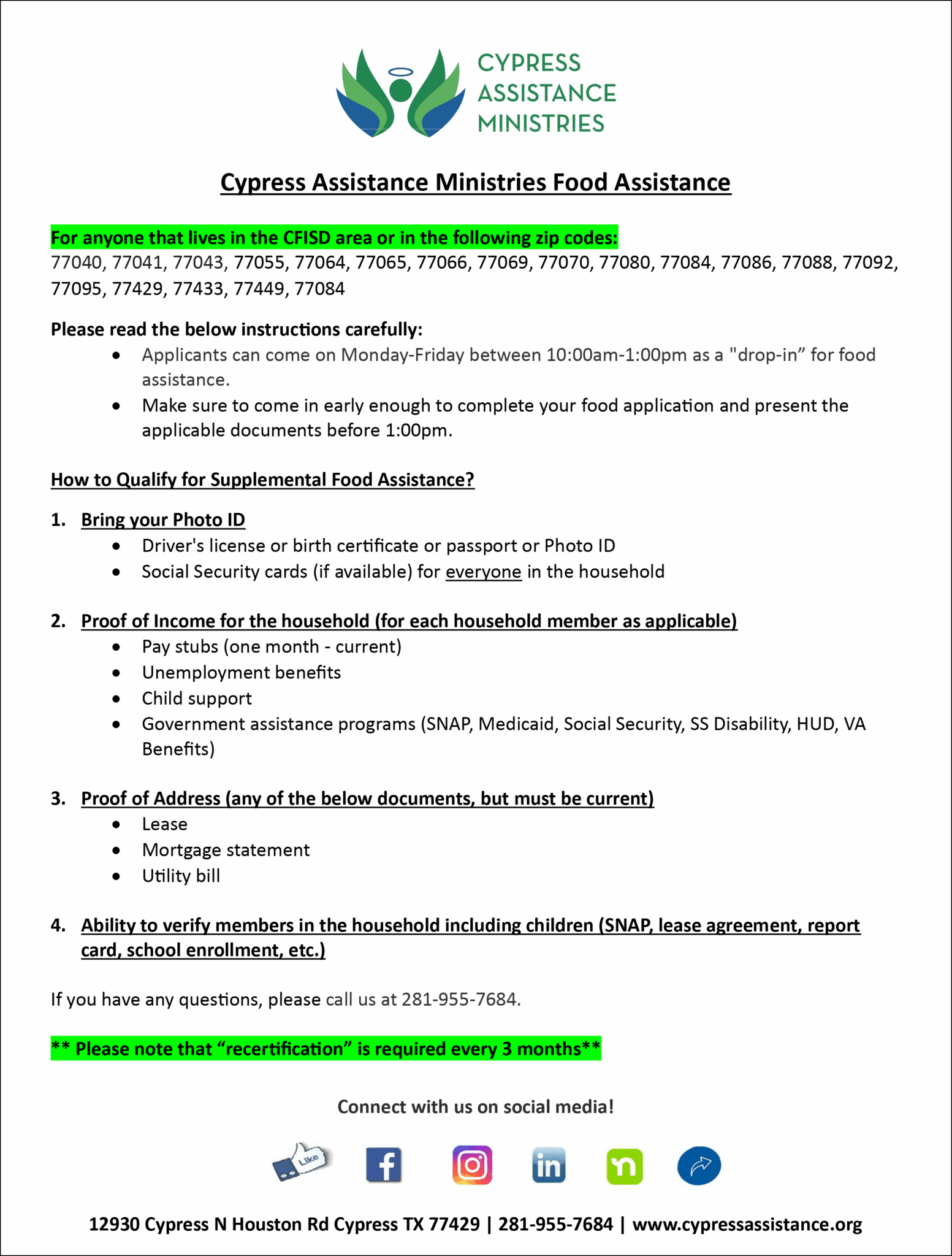 Food for Change Fresh Market – Cypress Assistance Ministries