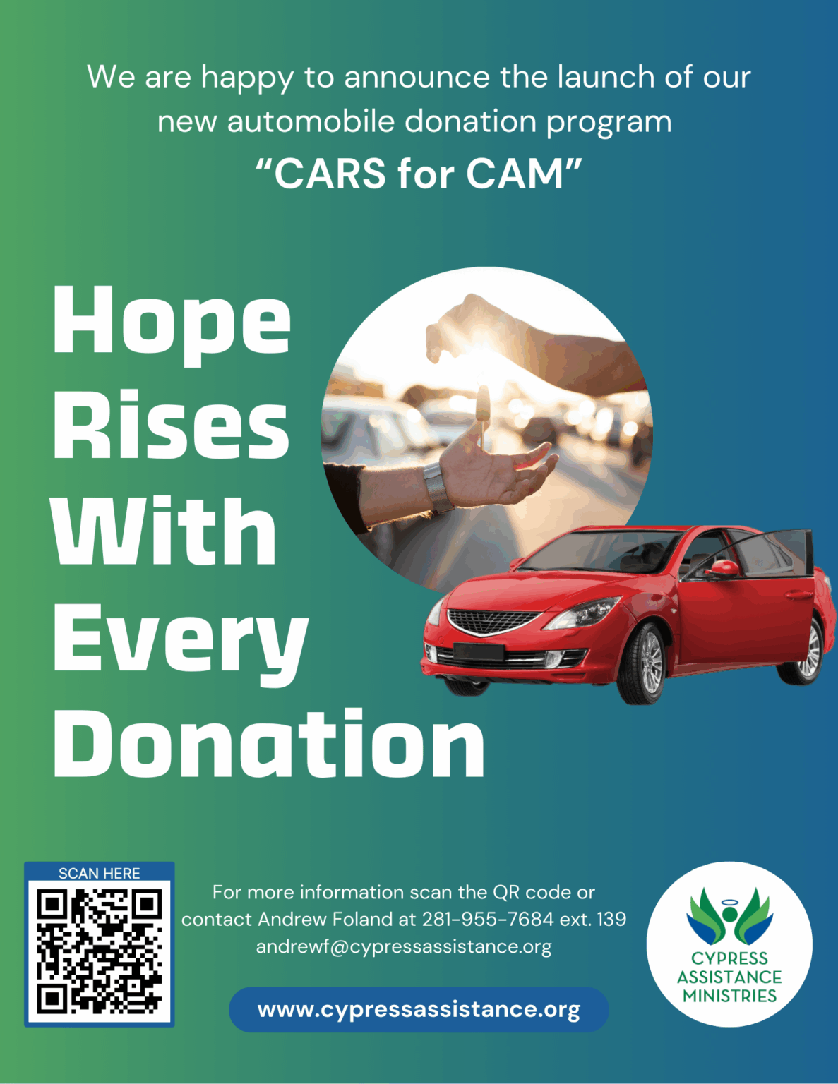 Cars for Cam – Cypress Assistance Ministries